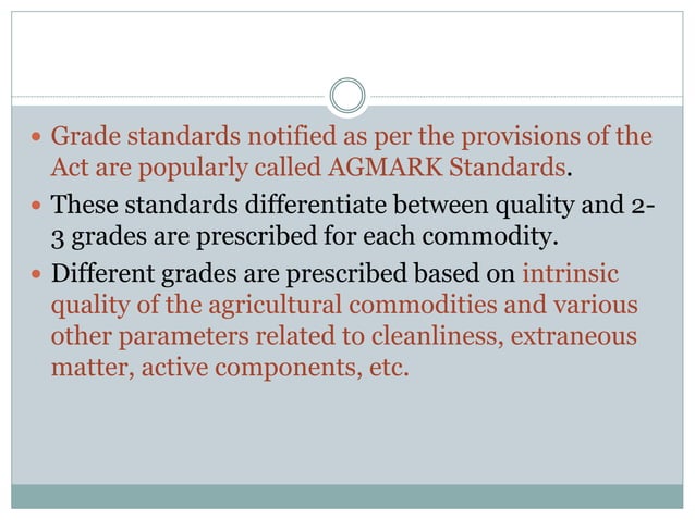 AGMARK-Agricultural Marketing-Indian Food Safety Standards | PDF ...