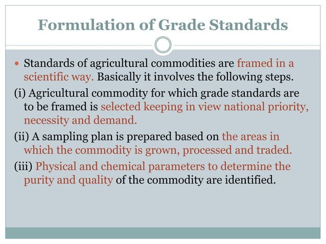 AGMARK-Agricultural Marketing-Indian Food Safety Standards | PDF ...