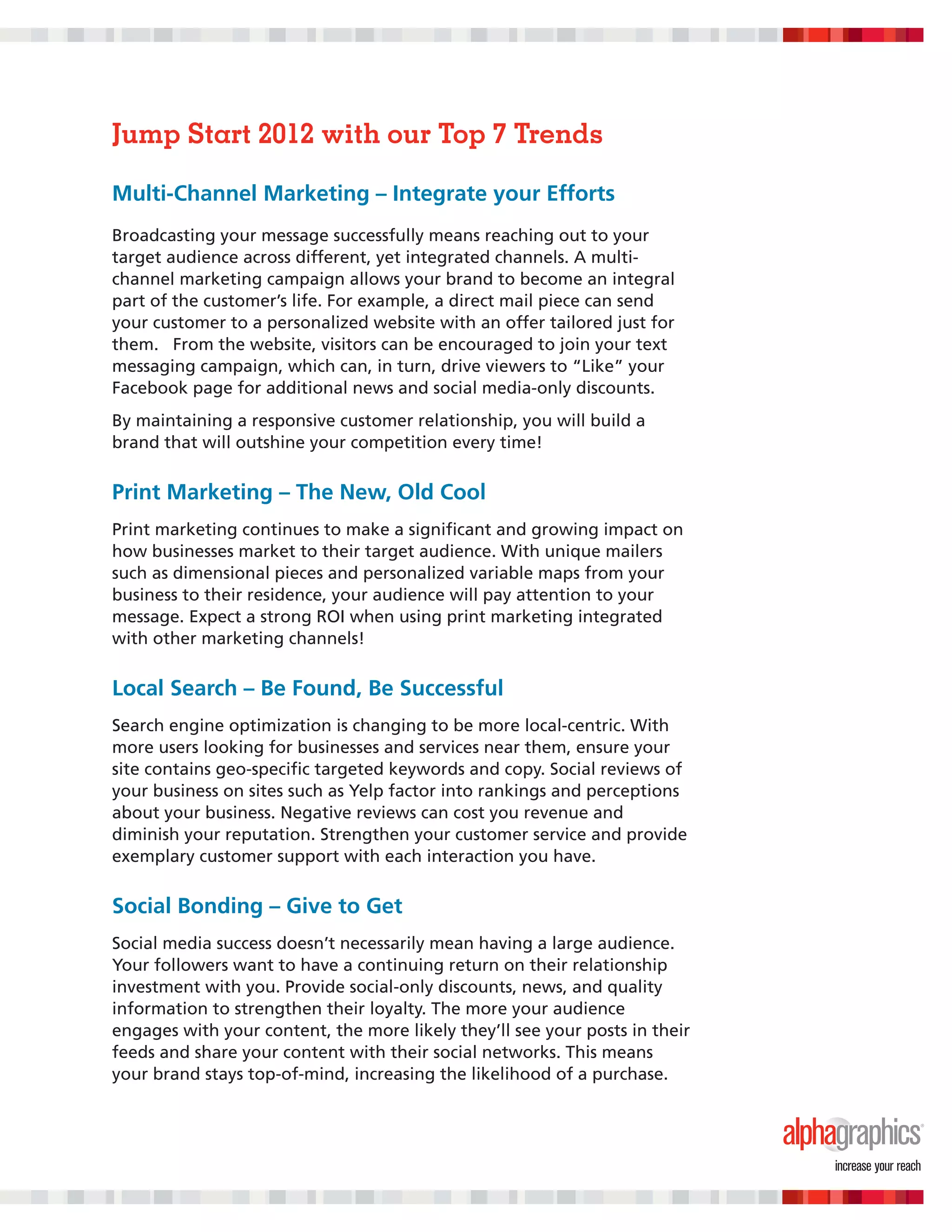 AlphaGraphics Marketing Kit | PDF