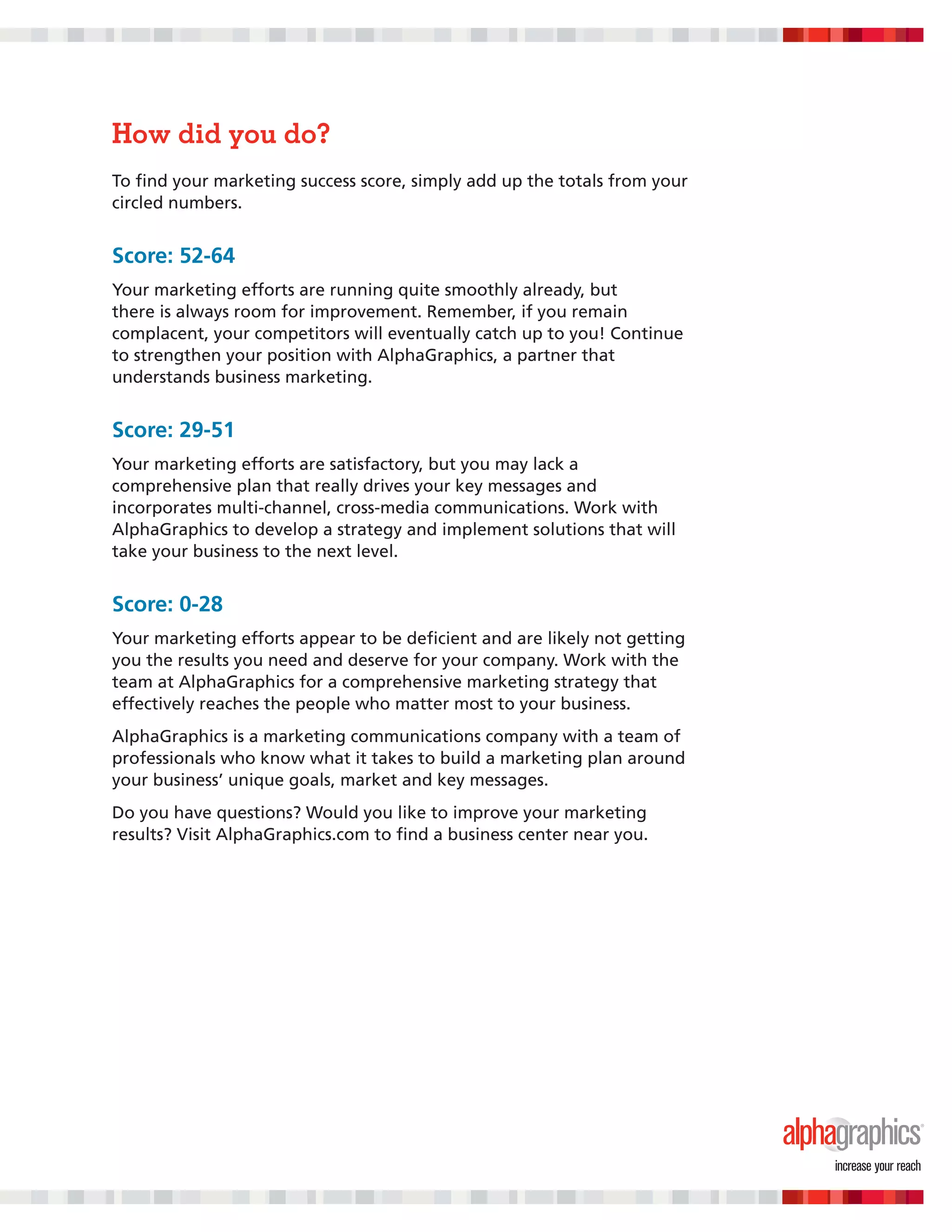 AlphaGraphics Marketing Kit | PDF