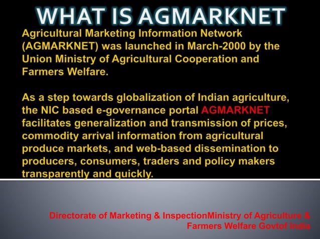 AGMARKNET.pptx | Agriculture | Industries