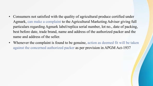 Agmark | PPTX | Agriculture | Industries