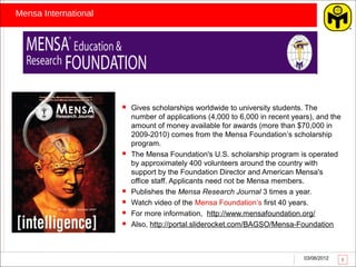 Social benefits_Mensa International | PPT
