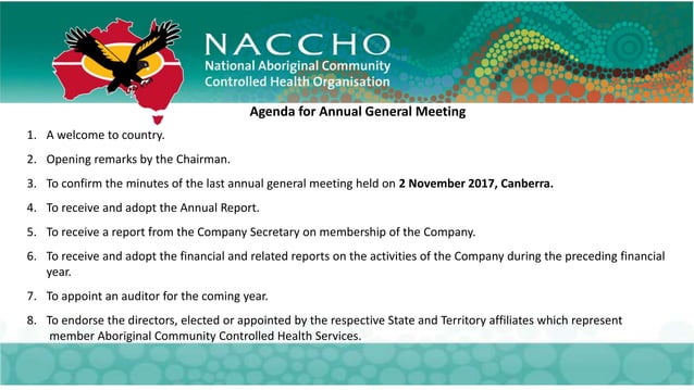 NACCHO 2018 National Conference – AGM Agenda | PPT