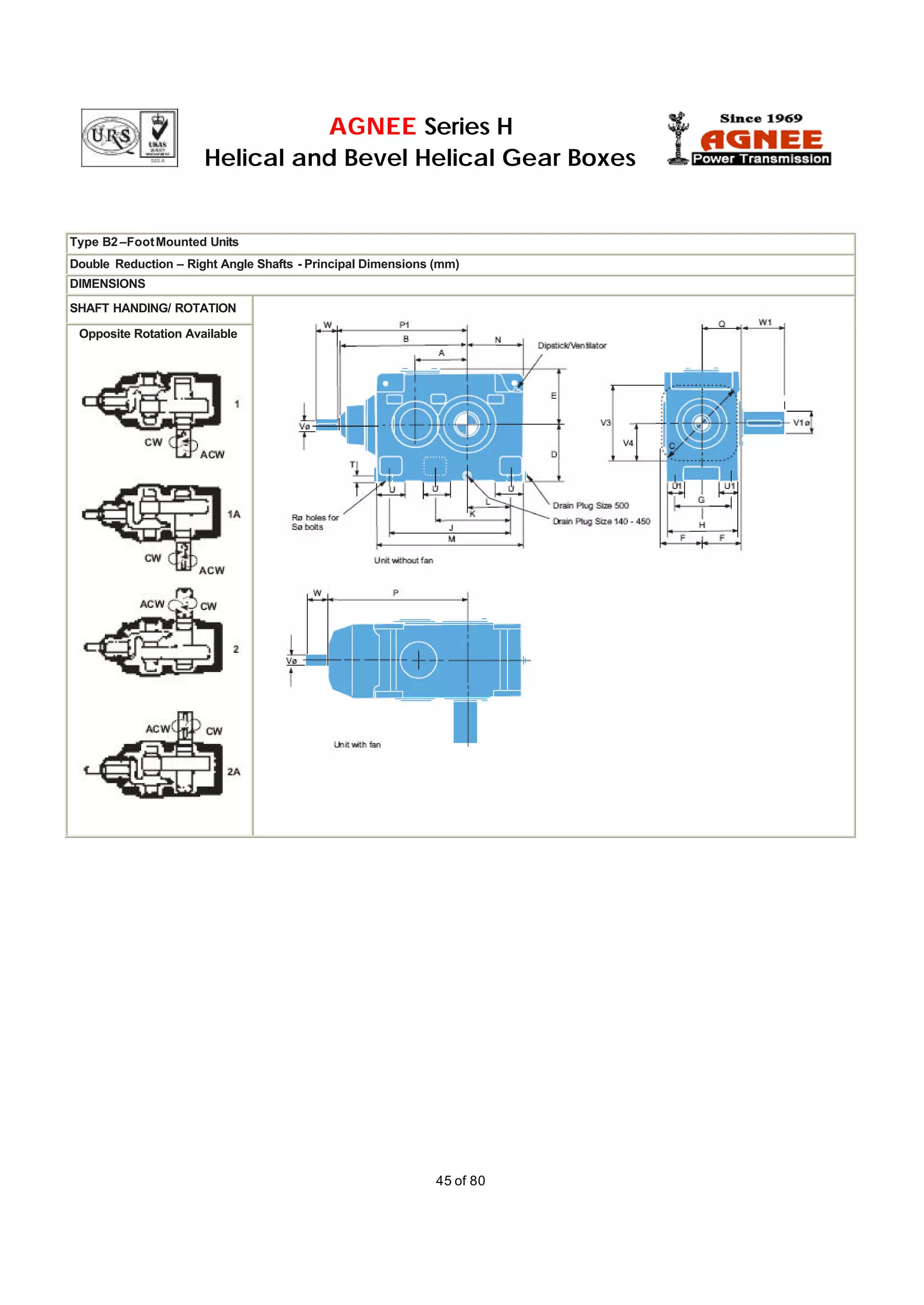 Agnee h series helical gearbox-bevel helical gear box | PDF