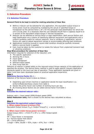 Agnee B series planetary gear box | PDF