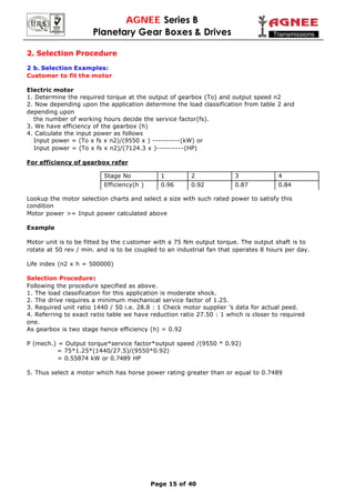 Agnee B series planetary gear box | PDF