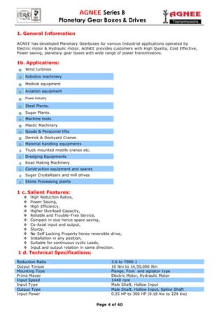 Agnee B series planetary gear box | PDF