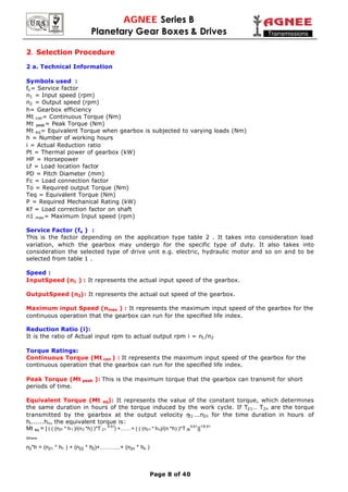 Agnee B series planetary gear box | PDF