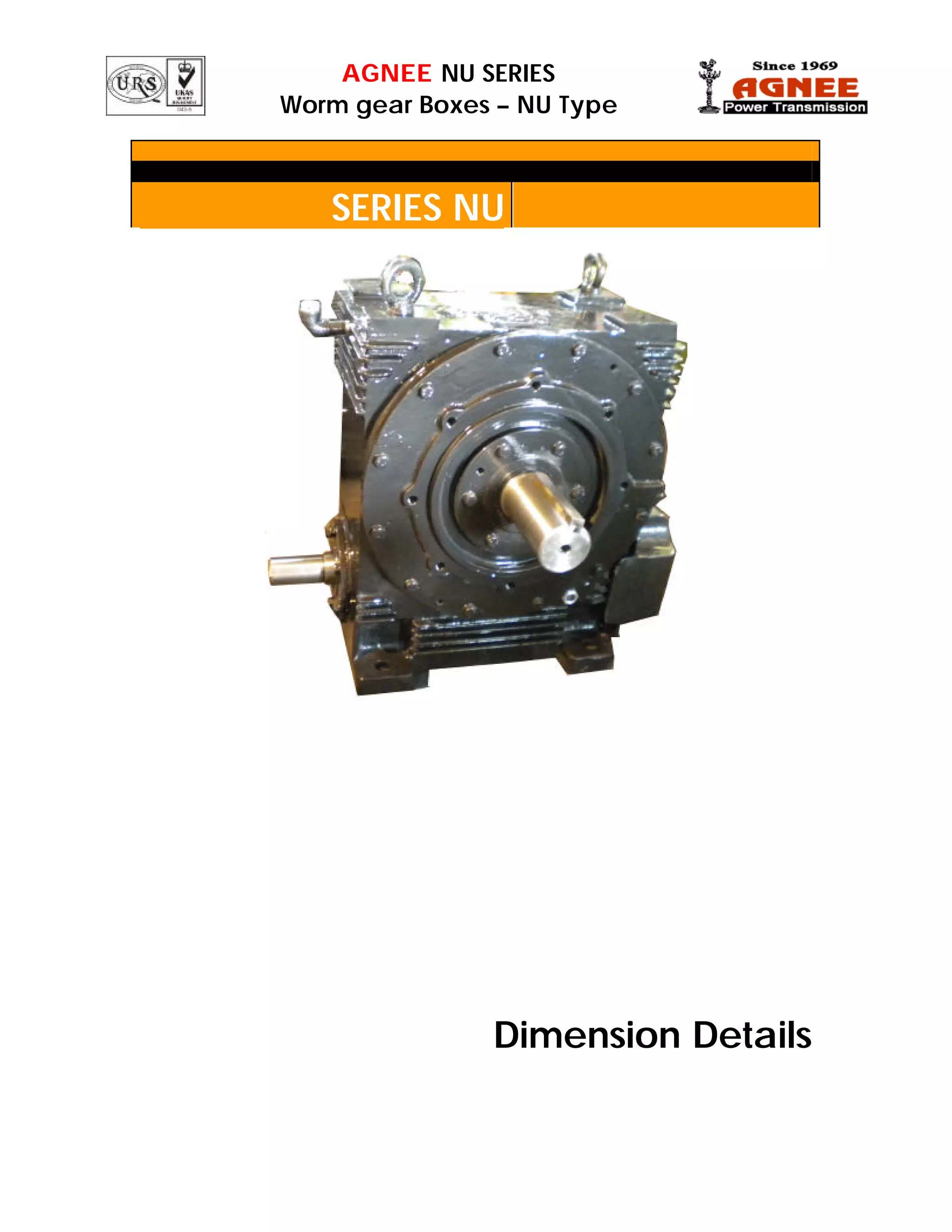 Agnee nu series worm gear units | PDF