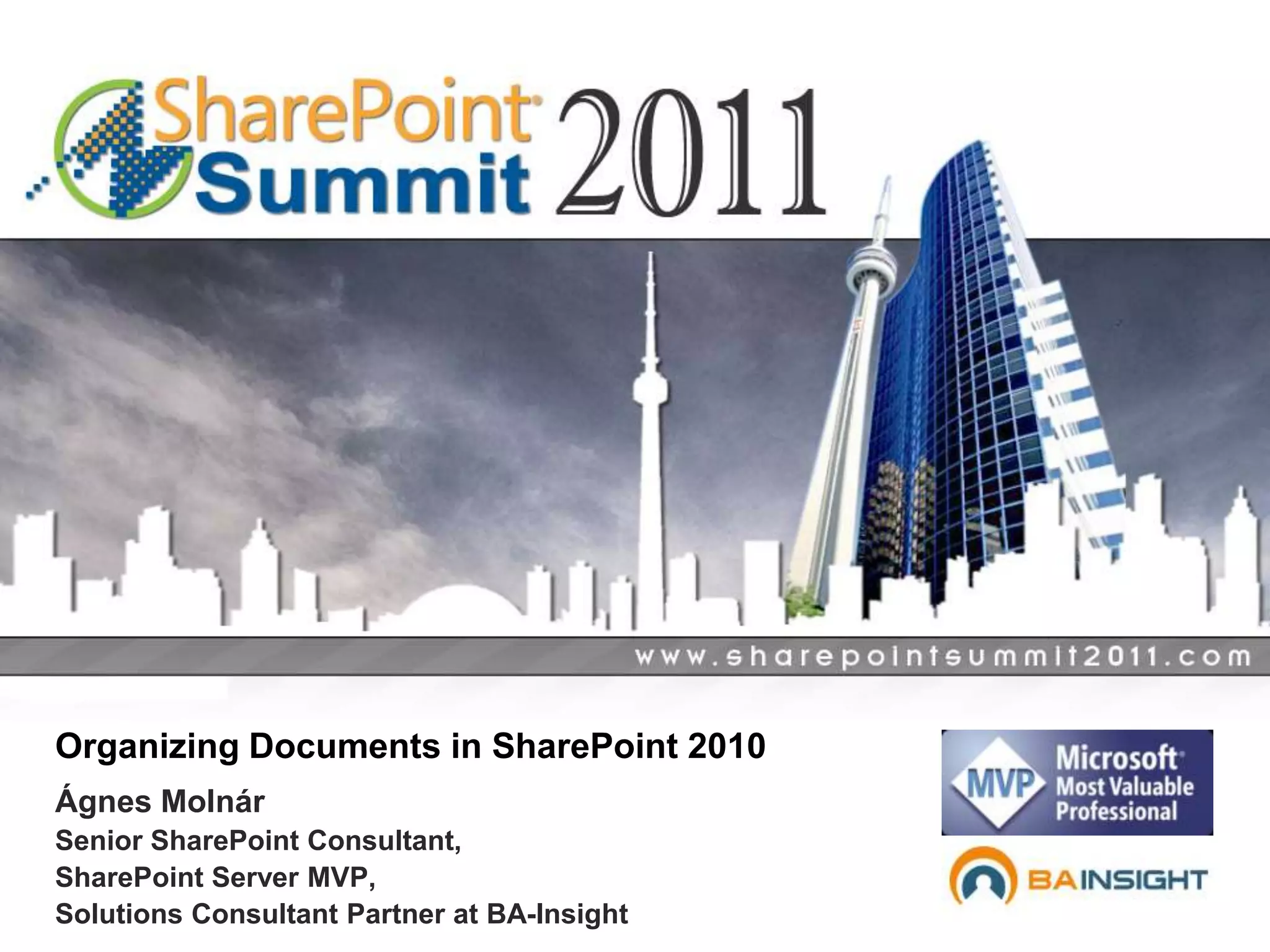 Organizing Documents in SharePoint 2010 | PPT