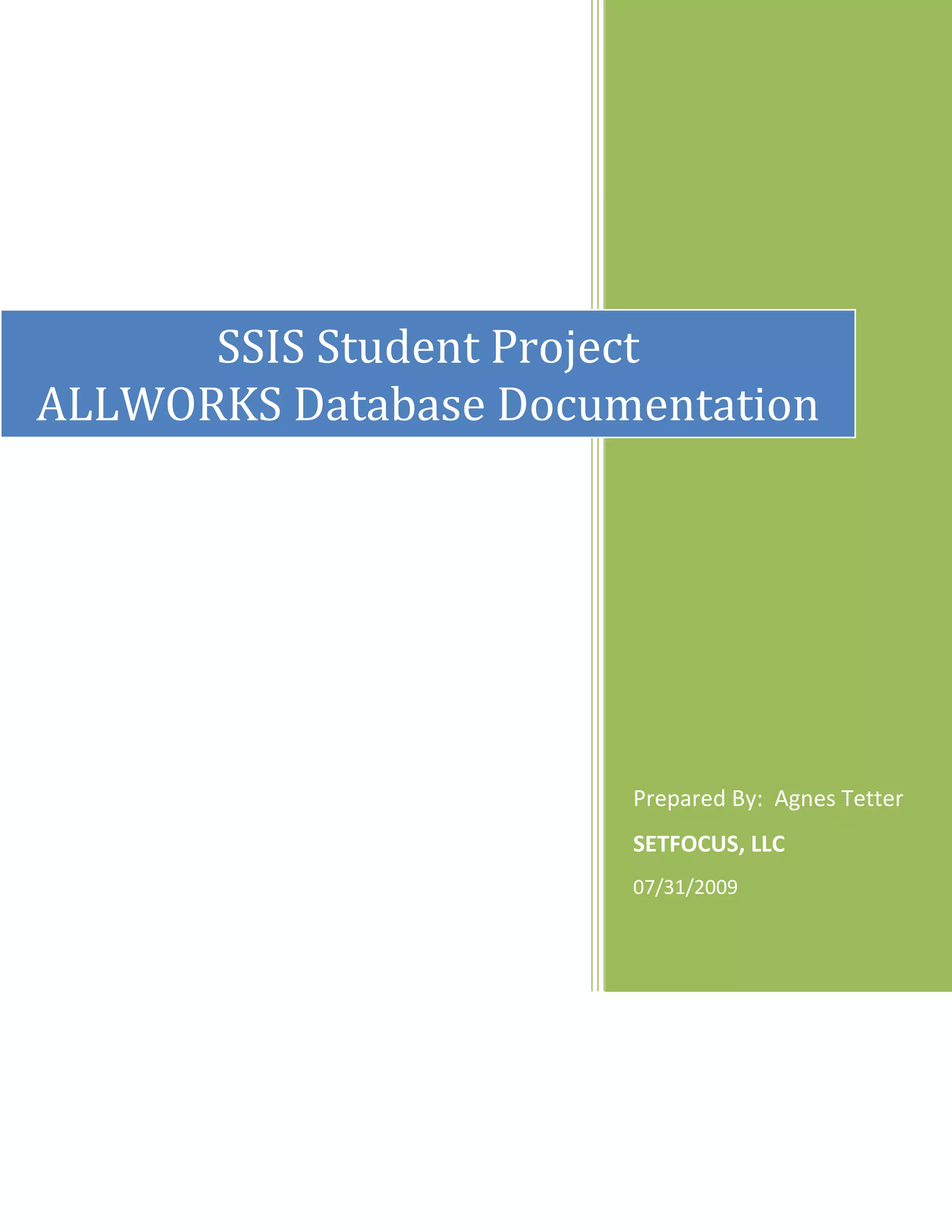 Agnes's SSIS Project Documentation | PDF
