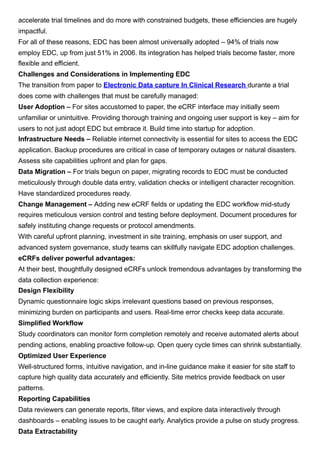 EDC In Clinical Trials| Electronic Data Capture In Clinical Trials | PDF