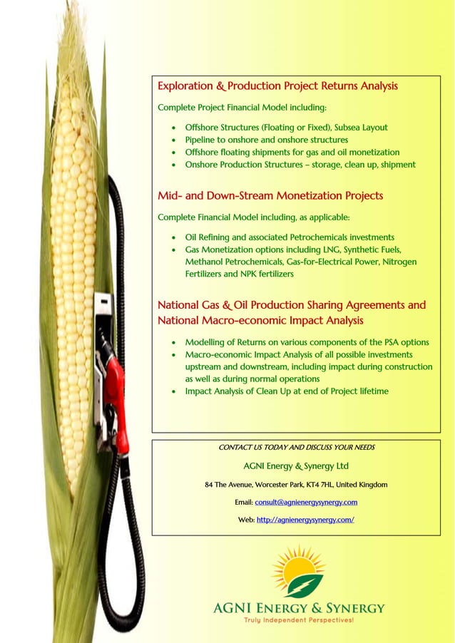 AGNI - CONSULTING IN OIL & GAS MONETIZATION - analysis of distribution ...