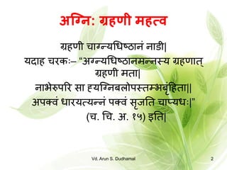Concept of Agni (digestive fire) as per Ayurveda | PPT