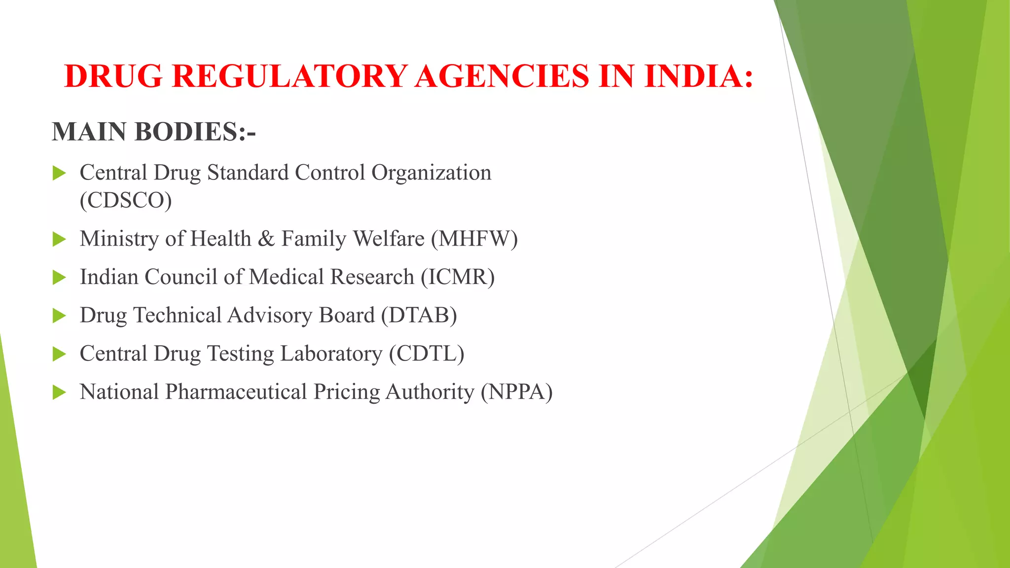 OVERVIEW OF DRUG REGULATORY AGENCIES IN INDIA, USA, EUROPE AND JAPAN | PPTX