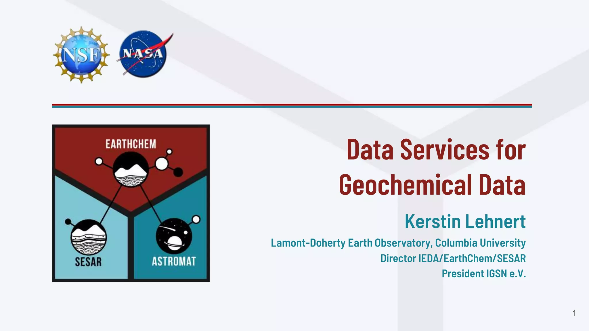 Data Services for Geochemical Data | PPT