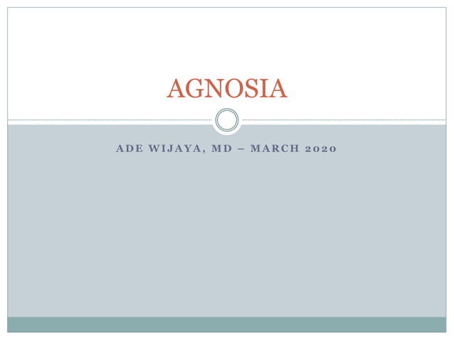 Agnosia | PPTX