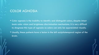 Agnosia is a rare disorder whereby pattt | PPTX