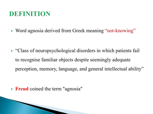AGNOSIA | PPTX | Eye and Vision Conditions | Diseases and Conditions