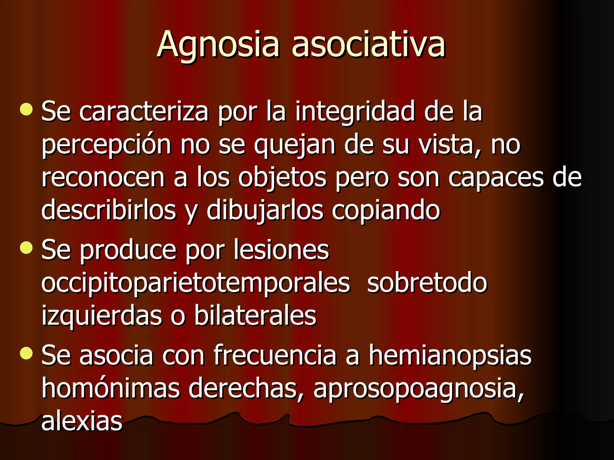 Agnosias visuales | PPT