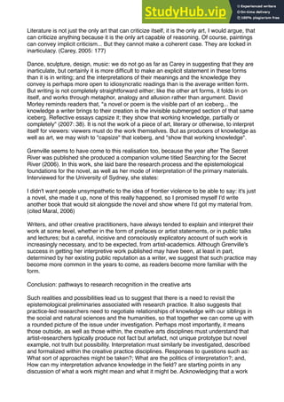 Agnostic Thinking Creative Writing As Practice-Led Research | PDF