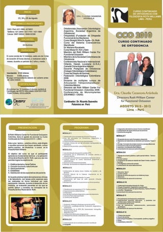 CURSO CONTINUADO DE ORTODONCIA CON FILOSOFIA DE ROTH WILLIAMS | PDF