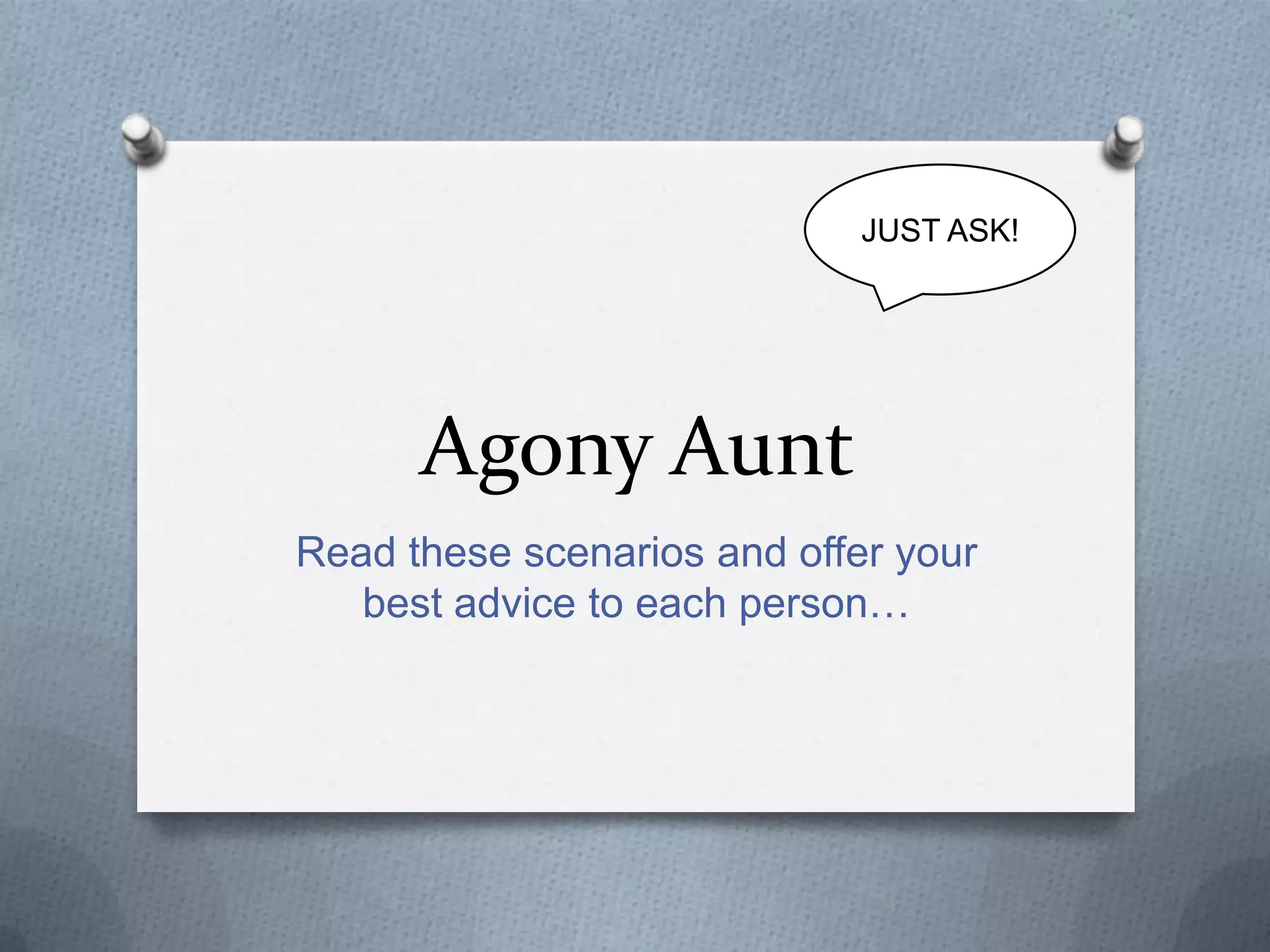 Agony Aunt PSHE activity | PPTX