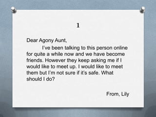 Agony Aunt PSHE activity | PPTX