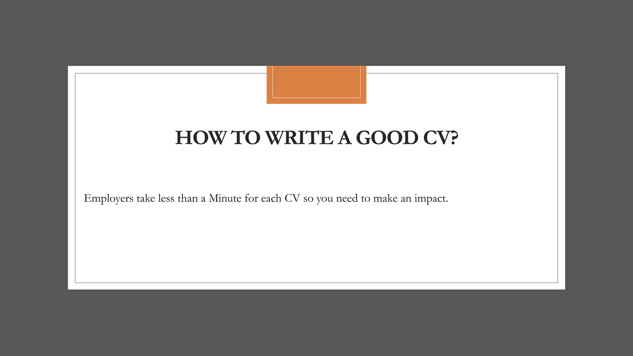 A good cv writing | PPTX