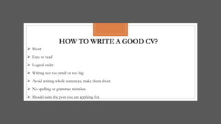 A good cv writing | PPT