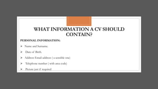 A good cv writing | PPT
