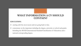 A good cv writing | PPTX