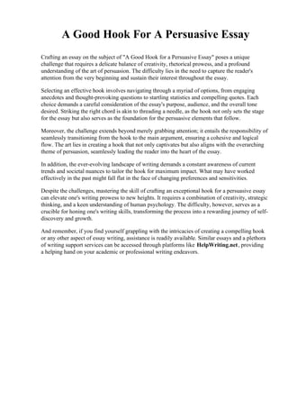 A Good Hook For A Persuasive Essay.pdf