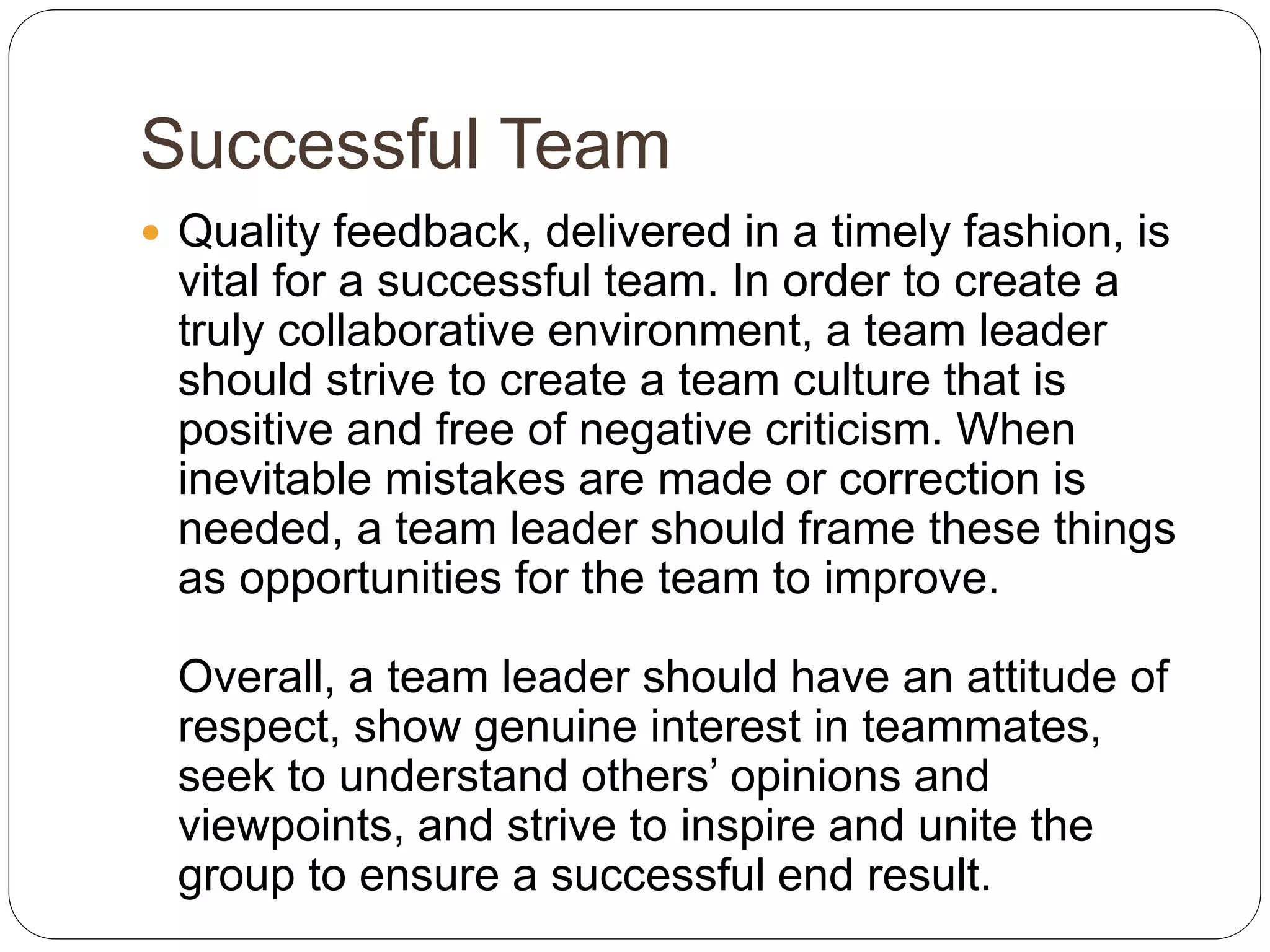 A Good Leader is a Key Ingredient to a Successful Team | PPTX ...