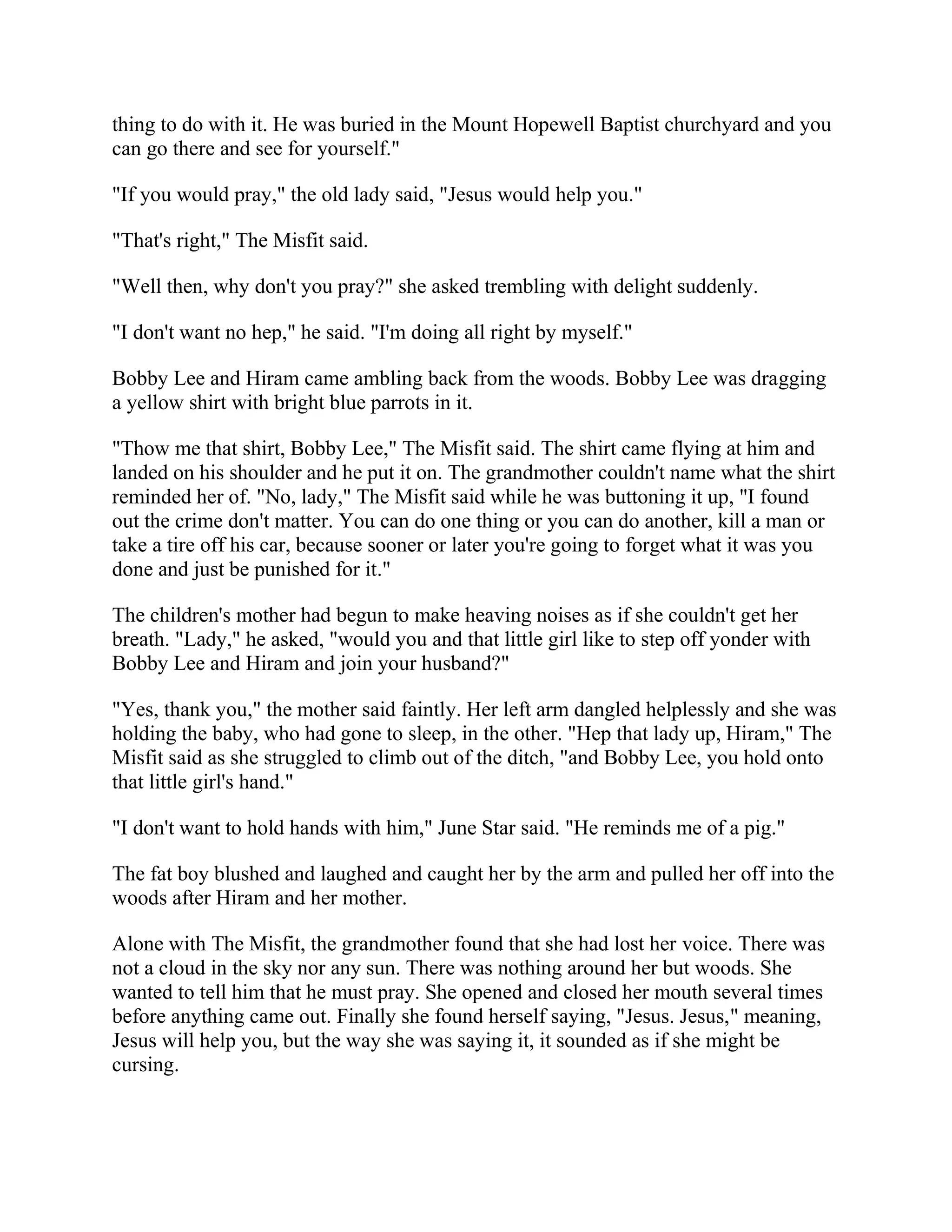 A good man is hard to find | DOCX