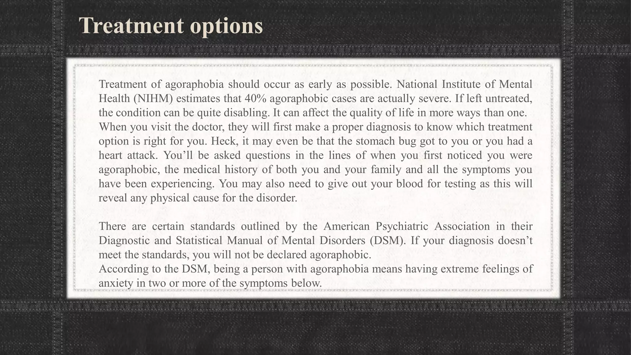 Agoraphobia management effective treatment options | PDF