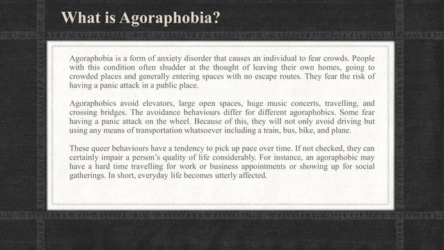 Agoraphobia management effective treatment options | PDF