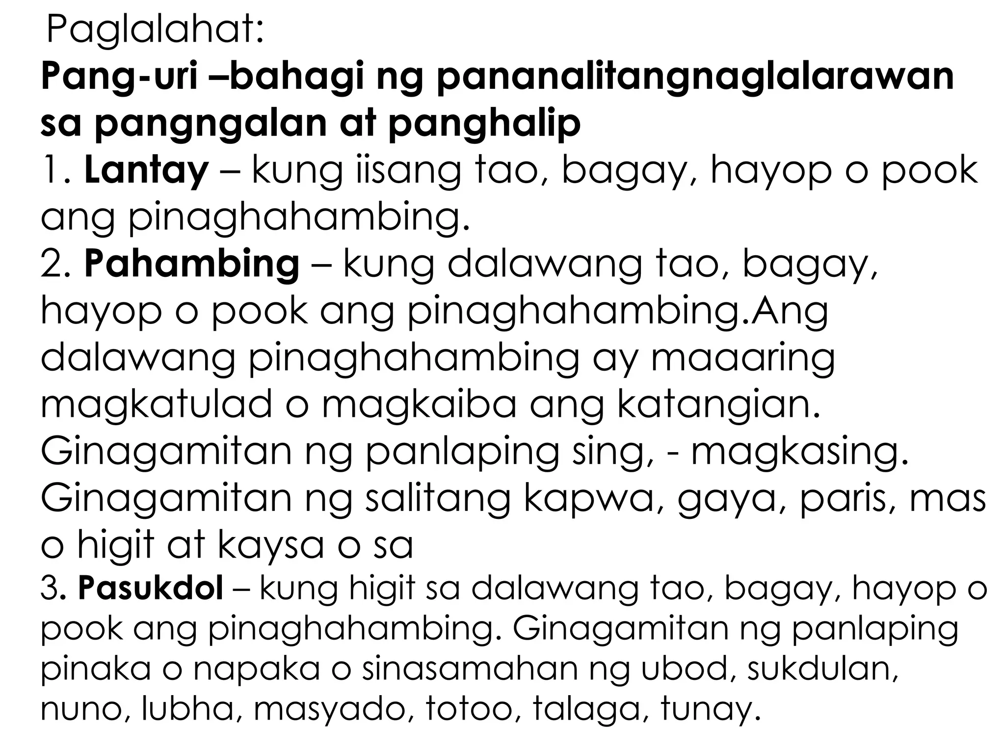 agosto 28.pptx Antas ng Pang-uri Filipino | PPTX