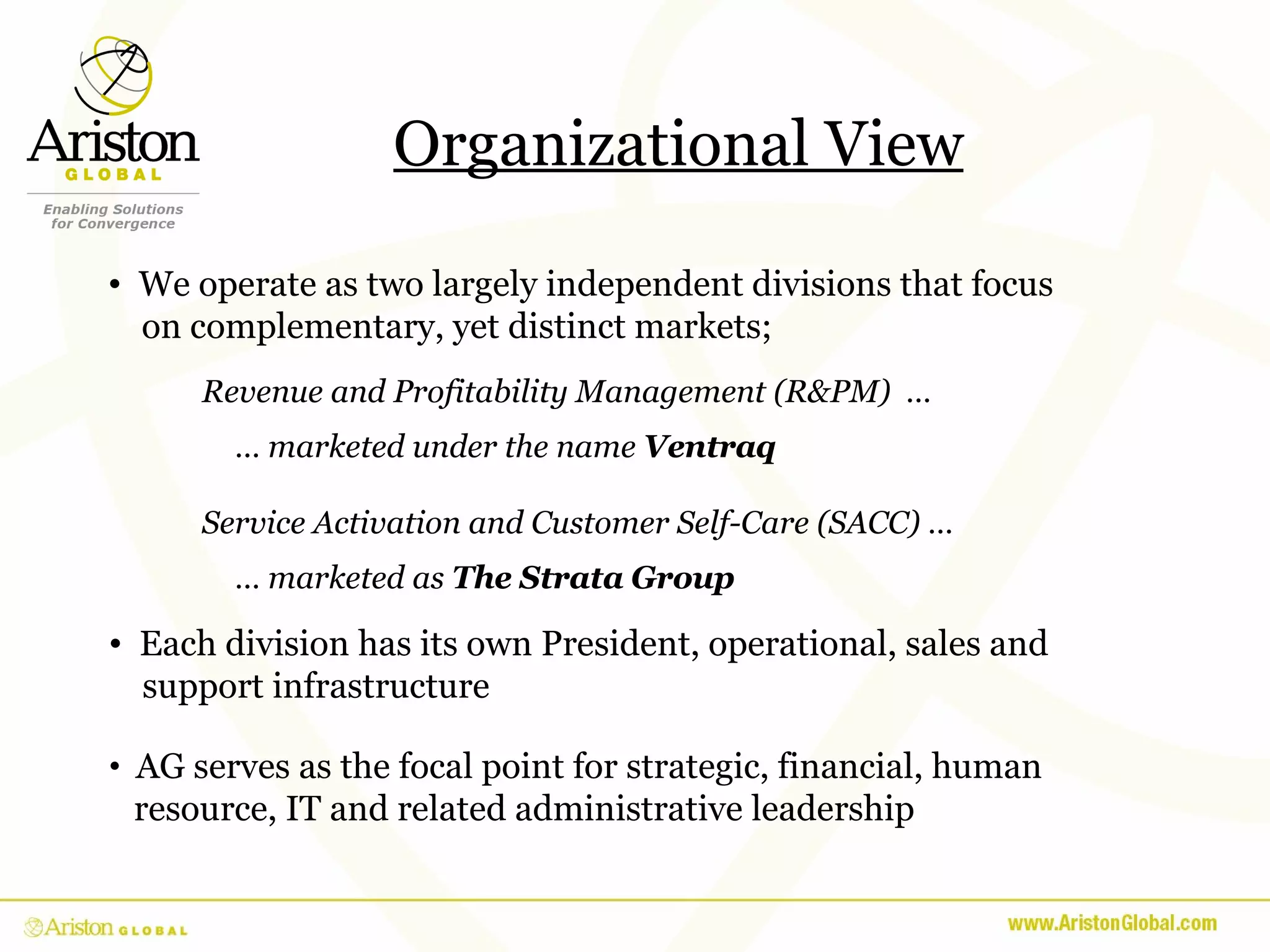 Ariston Global Overview | PPT | Business | Business and Finance