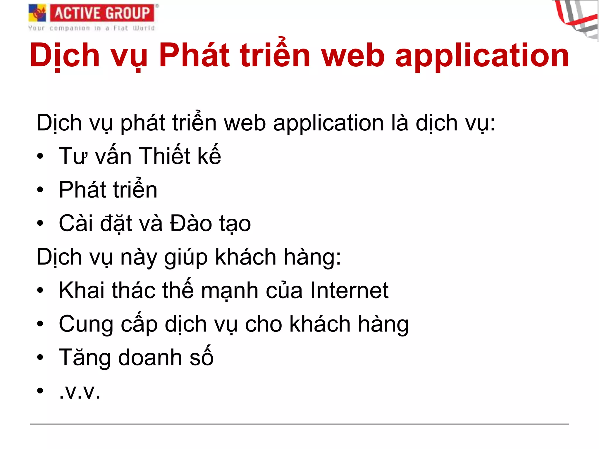 Dich vu webapplication | PPT