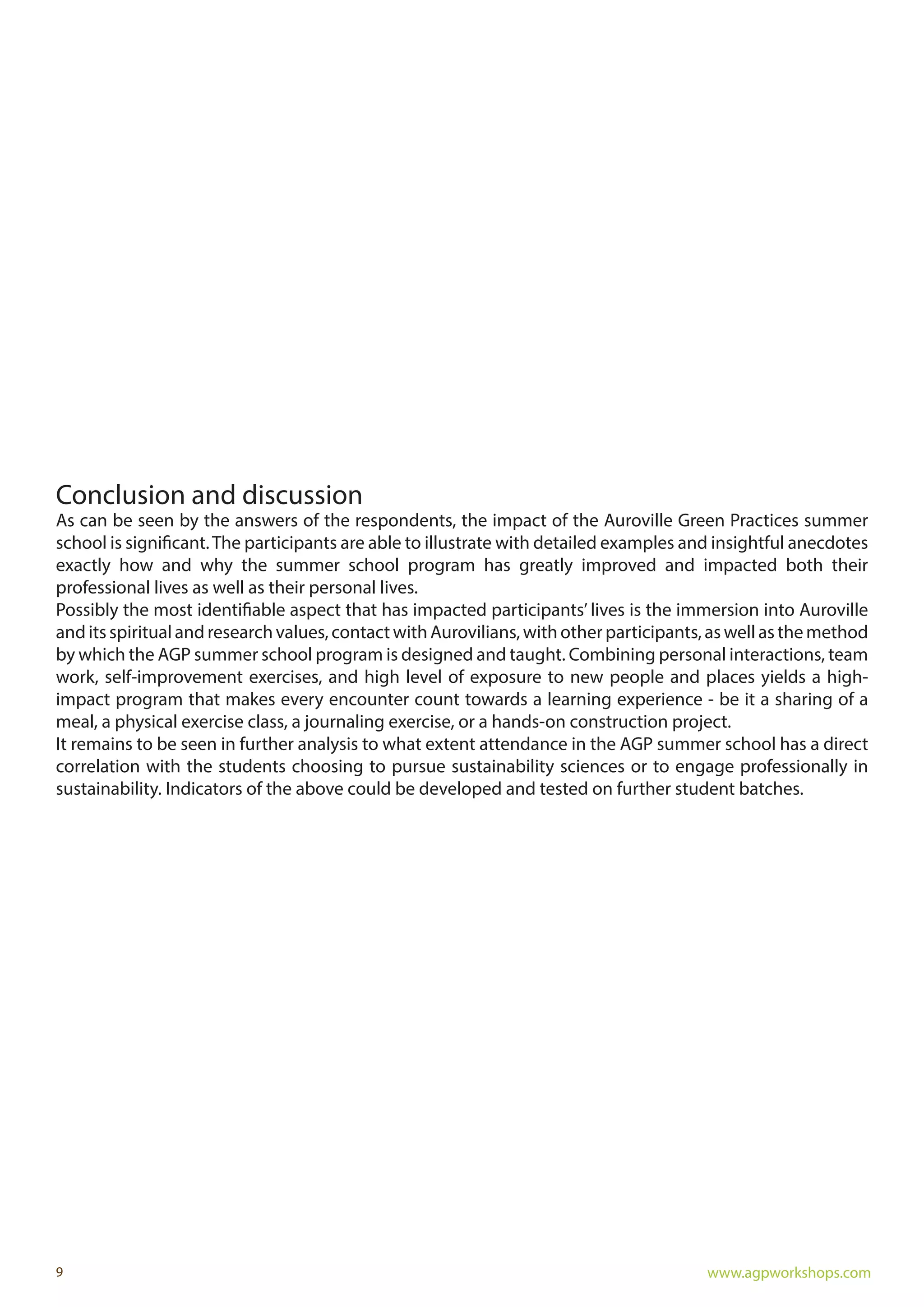 Auroville Green Practices impact assessment report | PDF