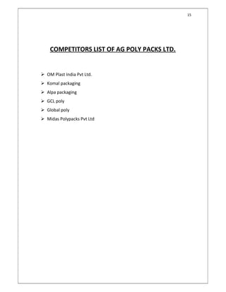 AG poly pack project report | PDF | Pet Supplies | Pets