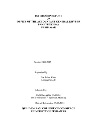 Title Pages for Internship Report | DOC