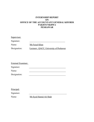 Title Pages for Internship Report | DOC