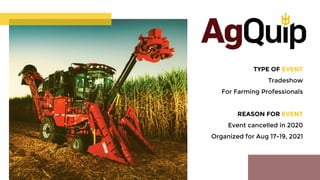 Event Marketing Course - AgQuip Presentation | PPT