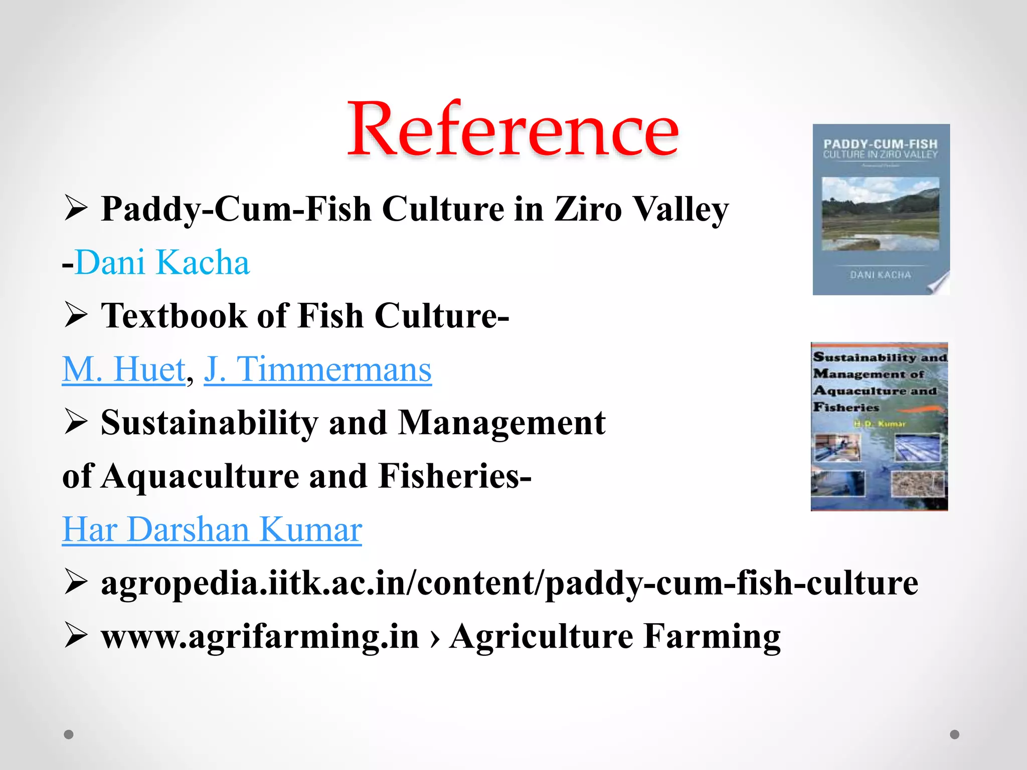Rice cum fish culture | PPTX
