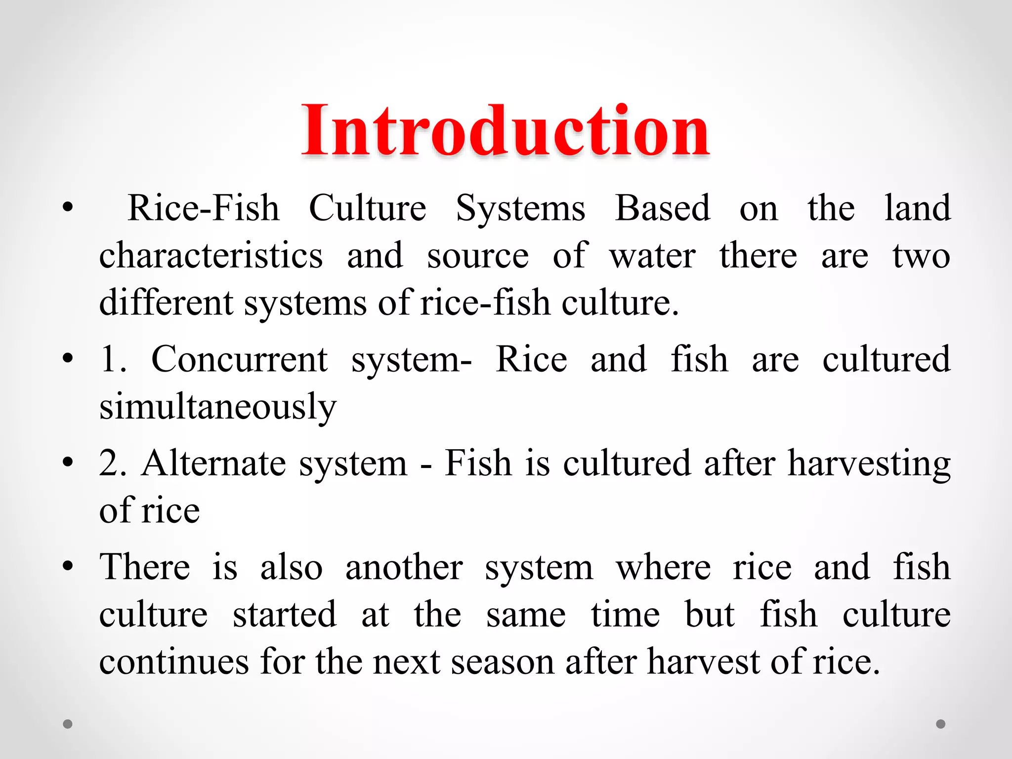 Rice cum fish culture | PPTX