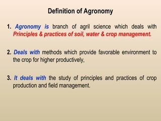 AGR 101 - Agronomy Definition - PPT 1 - Agri Junction.ppt