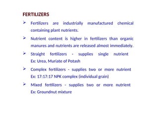 AGR 101 - Role of Manures and Fertilizers - PPT 1 - Agri Junction.ppt
